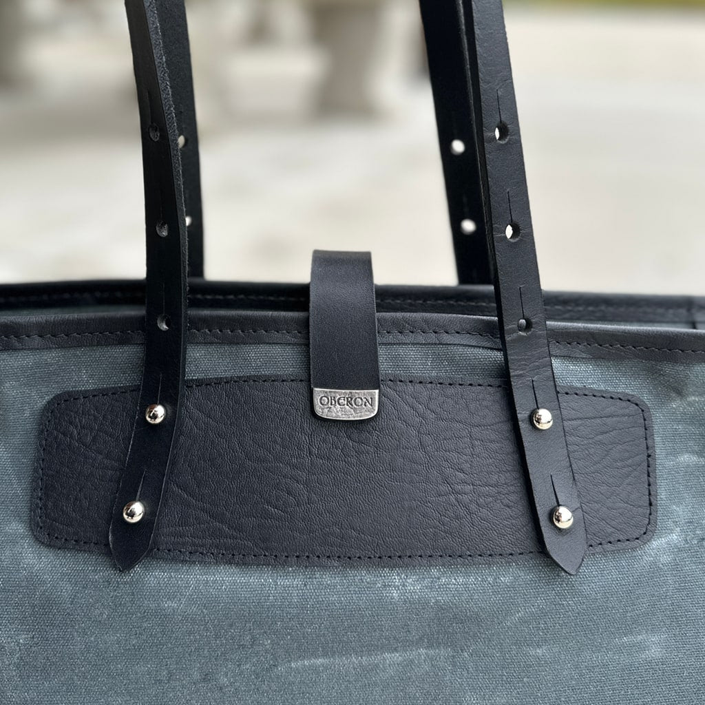 Canvas and Leather Everyday Tote Handbag, Tree of Life - Oberon Design