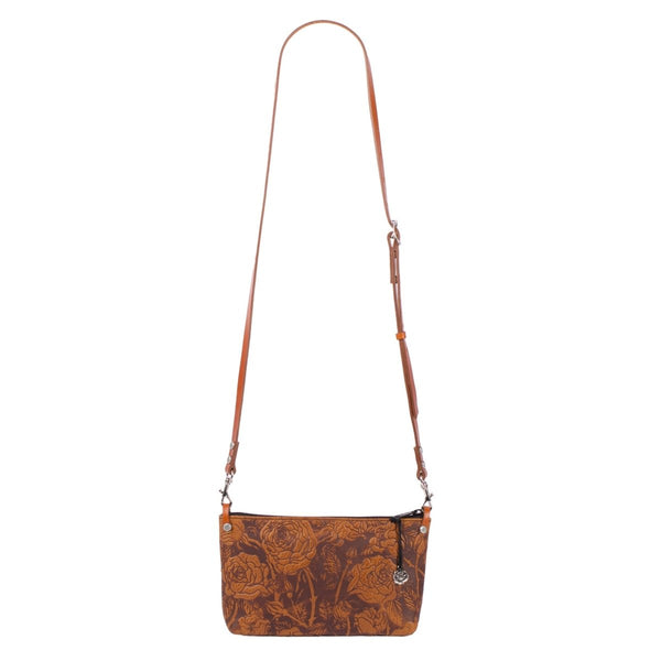 Leather Handbag, Paula Crossbody / Wristlet, Wild Rose Adventure ...