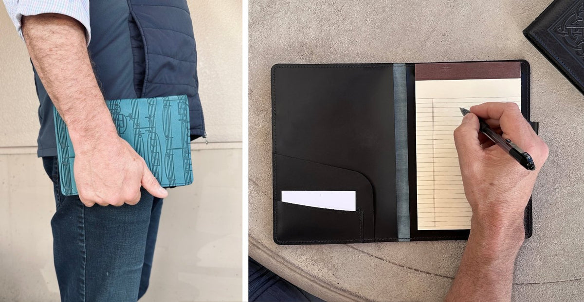 Refillable Leather Portfolio, Padfolio, Notebook. Handmade in the USA ...