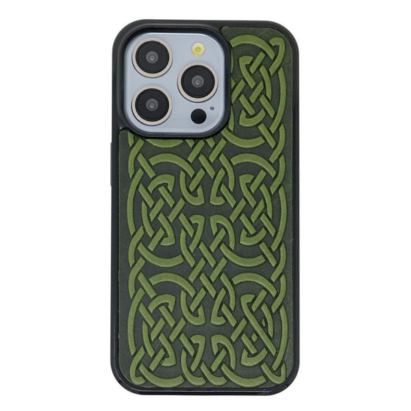 Oberon Design Genuine Leather iPhone Case, Hand-Crafted, Bold Celtic