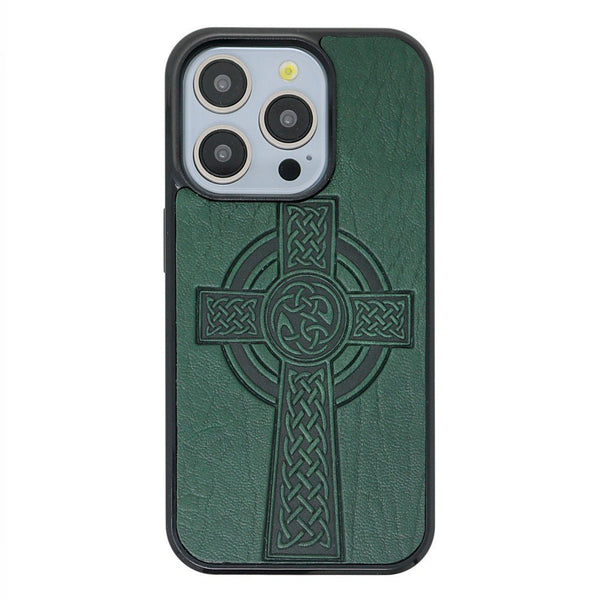 Oberon Design Genuine Leather iPhone Case, Hand-Crafted, Celtic Cross