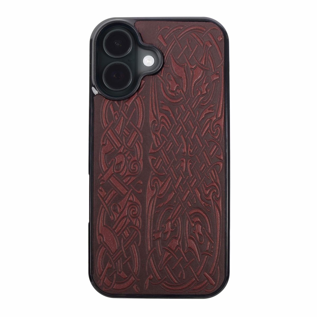 Oberon Design Genuine Leather iPhone Case, Hand-Crafted, Celtic Hounds