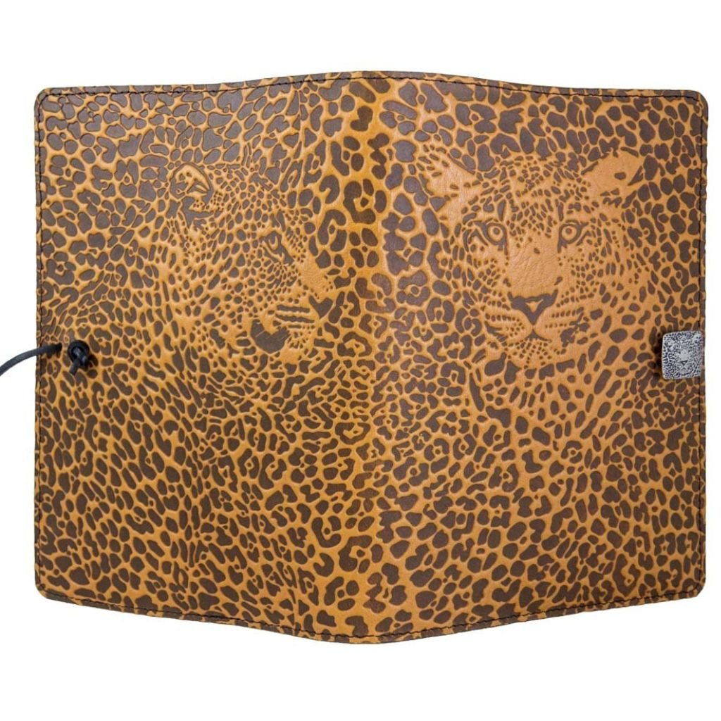 Oberon Design Leather Refillable Journal Cover, Leopard