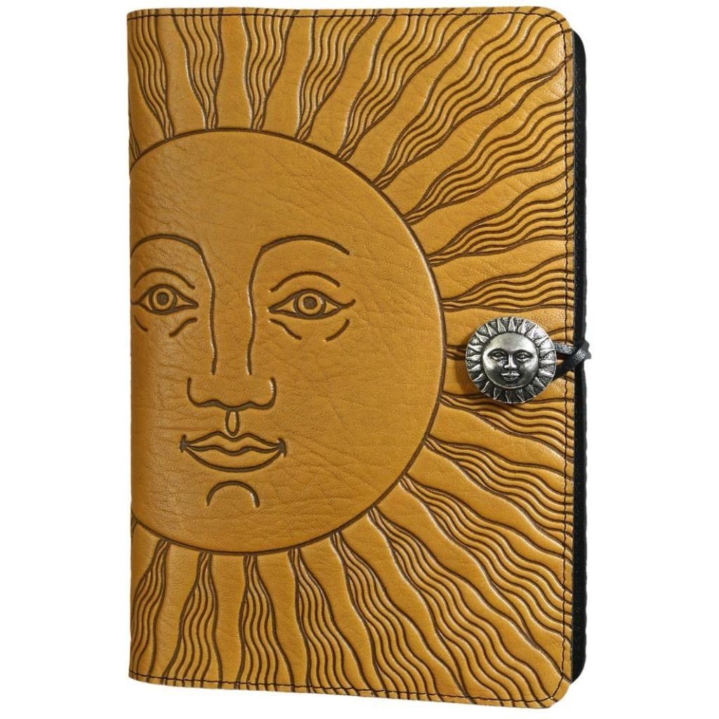 Oberon Design Leather Refillable Journal Cover, Sun
