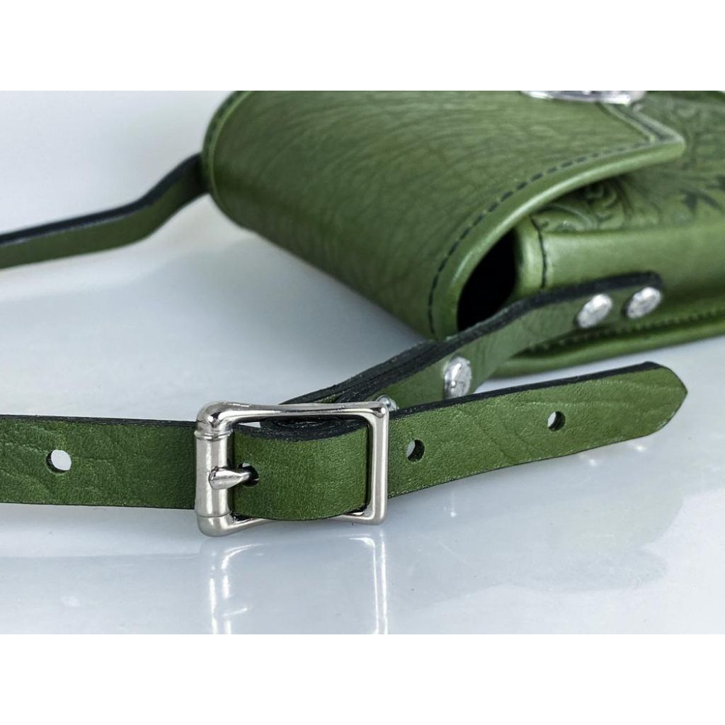 Oberon Design Leather Women's Cell Phone Handbag, Molly, Ginkgo