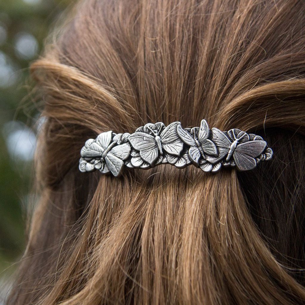 Oberon Design Hair Clip, Barrette, Hair Accessory, Butterflies, 70mm