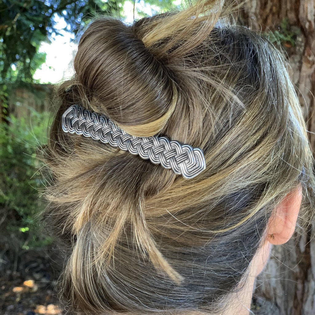 Oberon Design Hair Clip, Barrette, Hair Accessory, Celtic Braid Bar