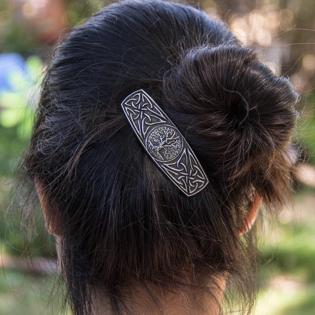 Oberon Design Hair Clip, Barrette, Hair Accessory, World Tree, 70mm