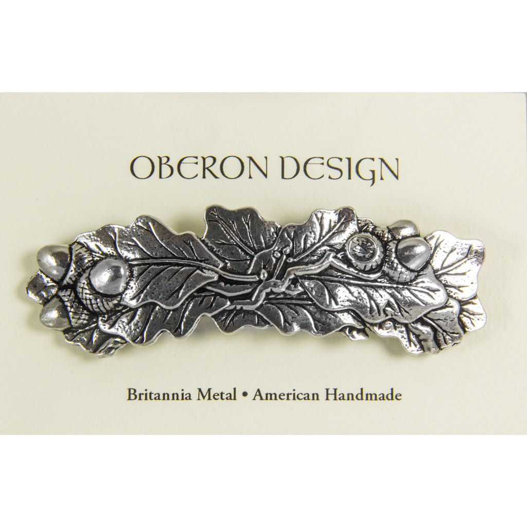 Oberon Design Hair Clip, Barrette, Hair Accessory, Oak Leaf, 80mm