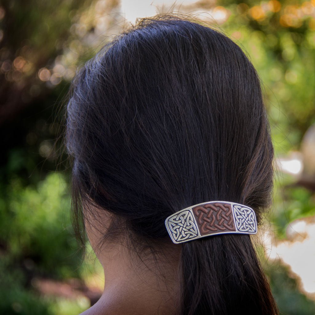 Oberon Design Hair Clip, Barrette, Hair Accessory, Celtic Knot, 80mm
