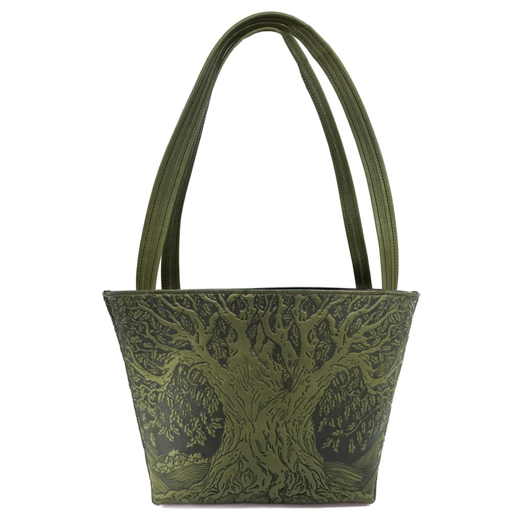 Oberon Design Leather Handbag, The Classic Tote, Tree of Life