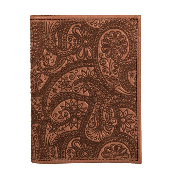 Oberon Design Genuine Leather Traveler Pasport Wallet, Paisley