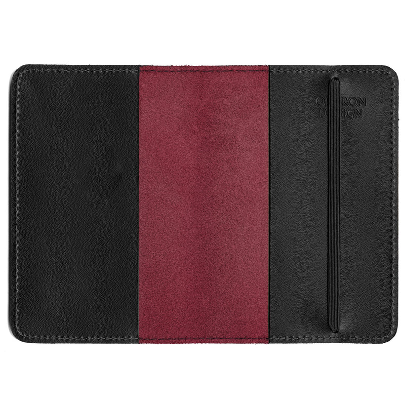 Oberon Design Refillable Leather Pocket Notebook Cover. Cloud Dragon