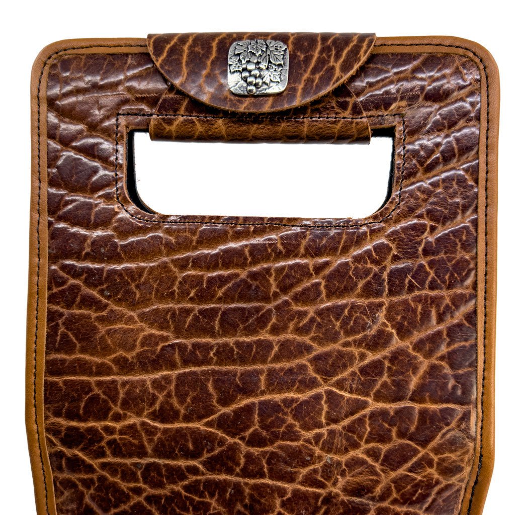 Glazed Bison Tobacco Wine Bottle Bag - Oberon Design