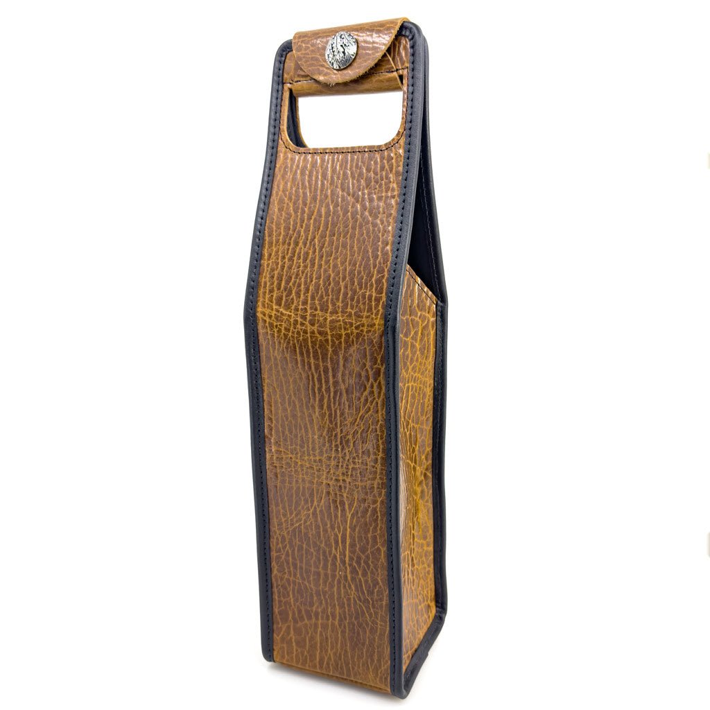 Glazed Bison Tobacco Wine Bottle Bag - Oberon Design