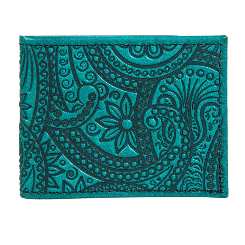 Oberon Design Leather Bi-fold Women's Wallet, Paisley